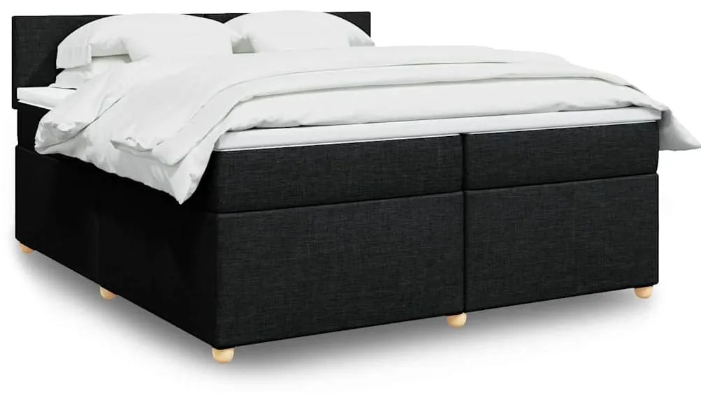 Box spring postel s matrací černá 200x200 cm textil 3286782