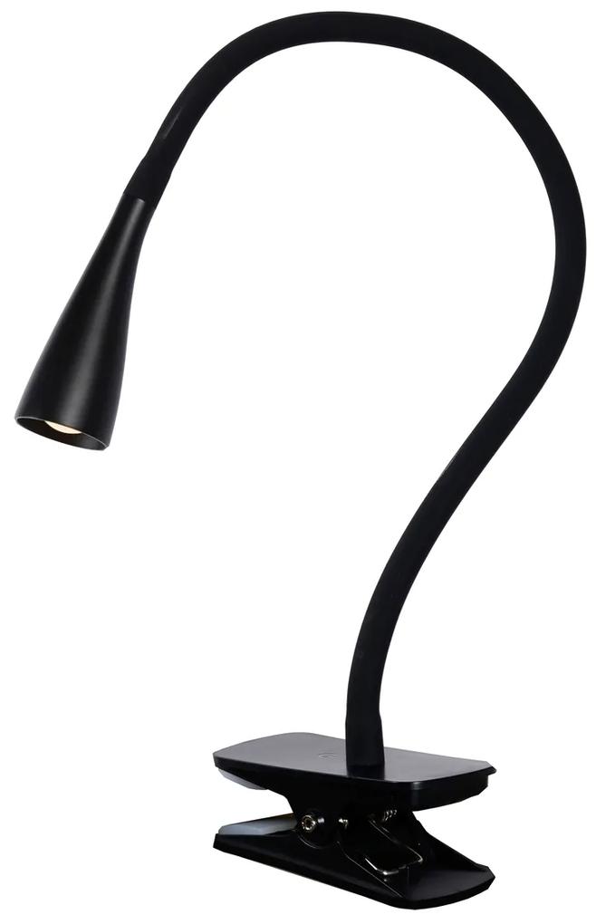 Lucide 18256/03/30 nástěnná LED lampa Zozy černá, s klipem, 4W, 3000K, 53,5cm