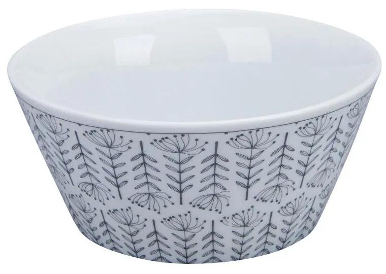 Krasilnikoff Porcelánová miska Fancy Flowers, šedá barva, bílá barva,  porcelán | BIANO