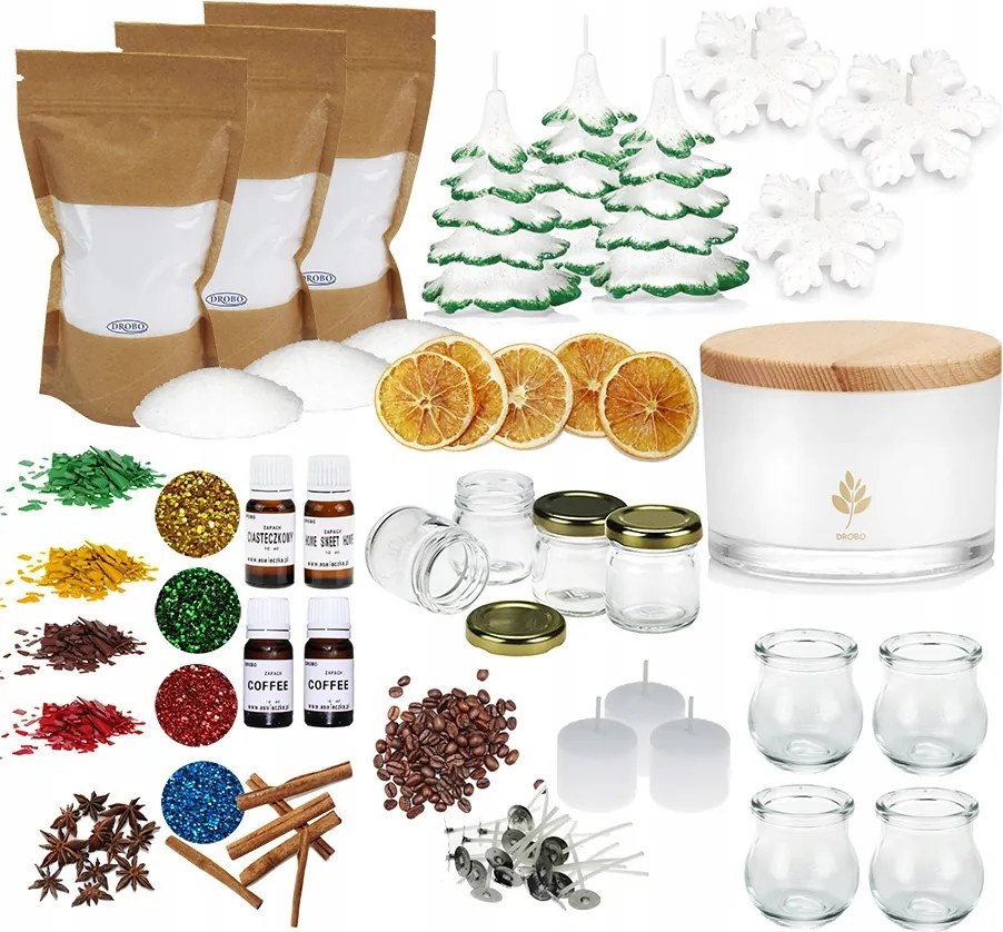 Velká sada na výrobu svíček XXL svíčky pro vánoční dekorace 31