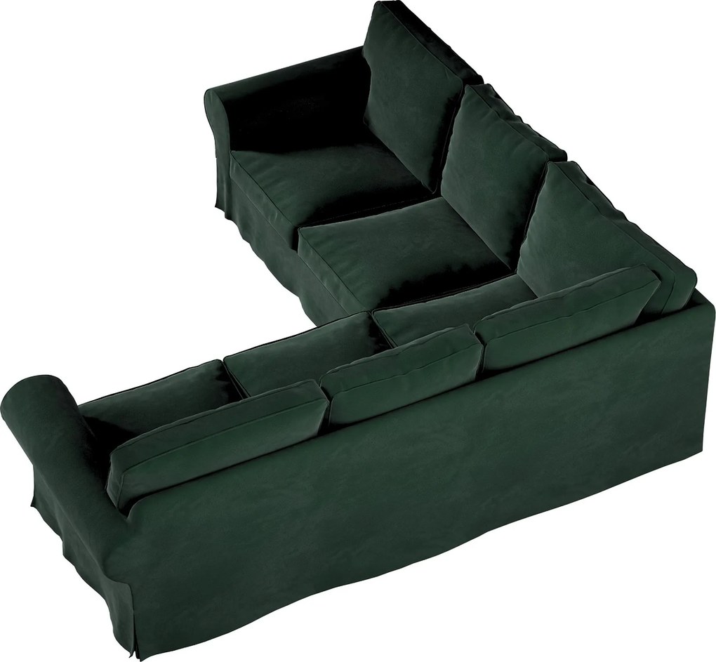 Potah na pohovku IKEA Ektorp rohová barva zelená látka lesklé, sametová