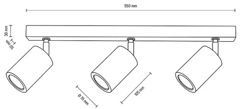 Spot-Light 3913174 - LED Stropní bodové svítidlo MATTI 3xGU10/5W/230V dub