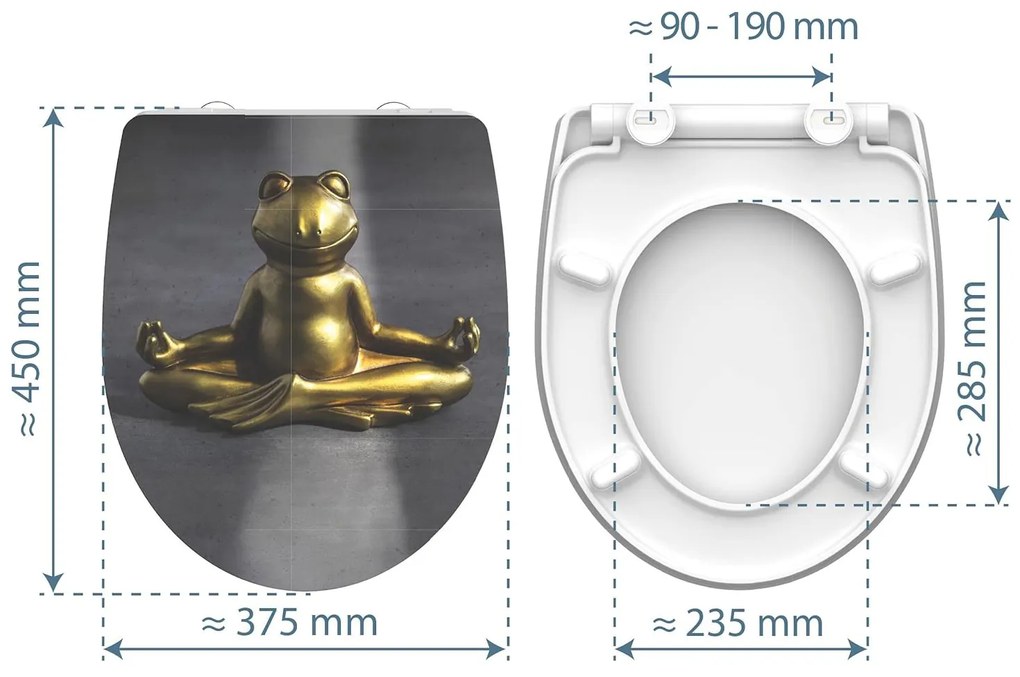 Eisl Sanitär WC prkénko Duroplast Soft Close Relaxing Frog High Gloss 82581
