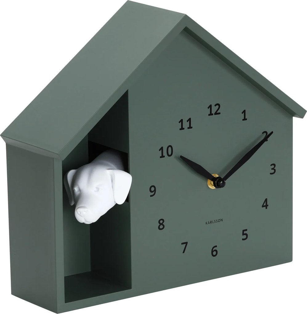 XXXLutz NÁSTĚNNÉ HODINY lesní zelená 24.9/27 cm Karlsson - Nástěnné hodiny - 007143016502