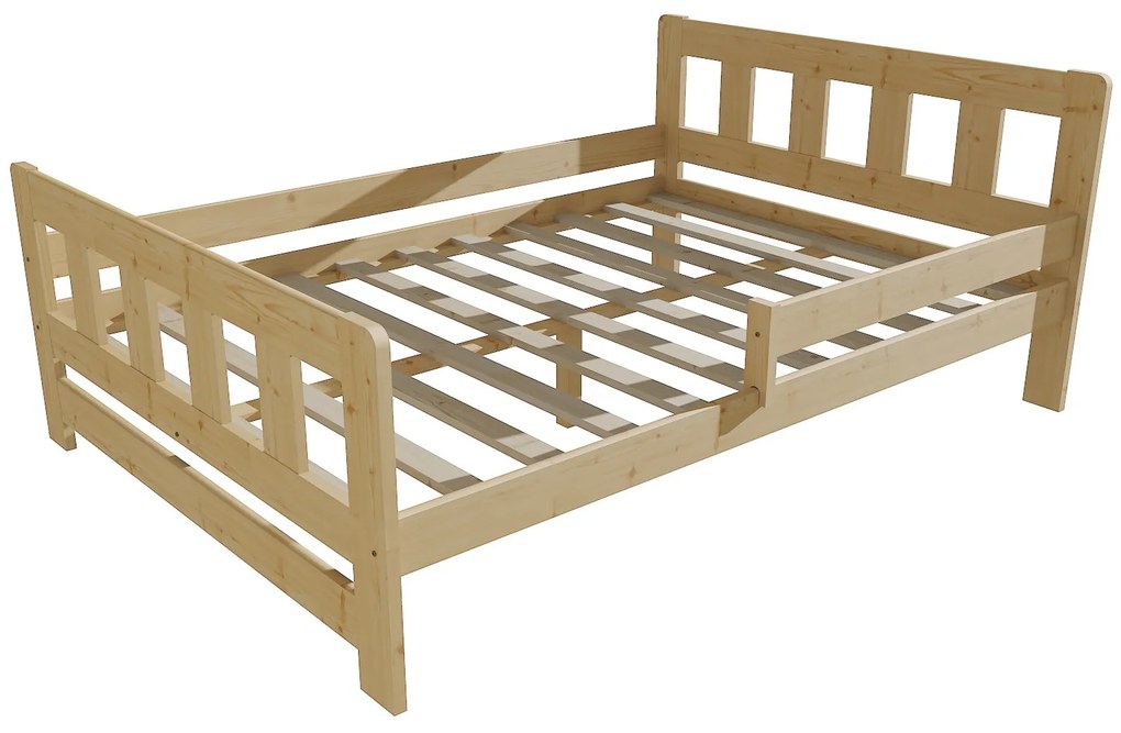 Vomaks Dětská postel se zábranou VMK010FA KIDS Rozměr: 70 x 160 cm, Barva: surové dřevo