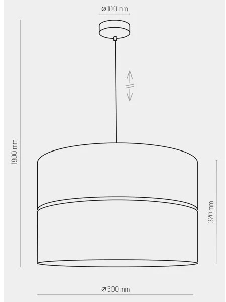 Lustr na lanku HILTON 1xE27/25W/230V mosaz/černá