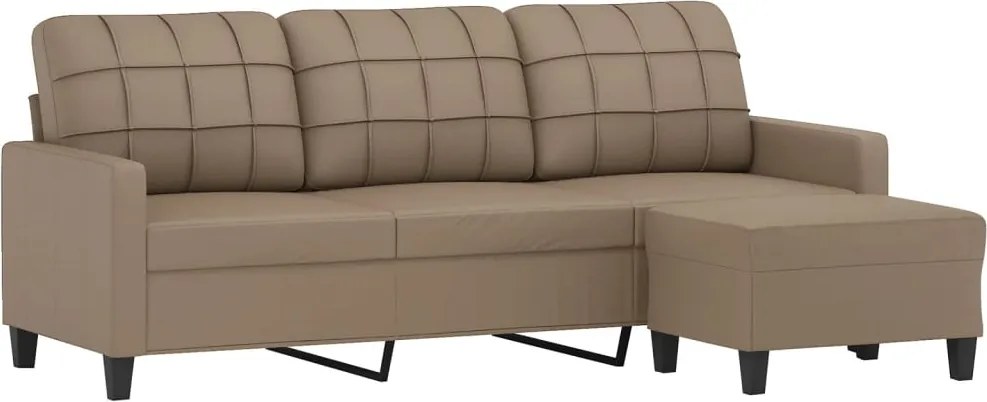 3místná pohovka s podnožkou cappuccino 180 cm umělá kůže 3201018