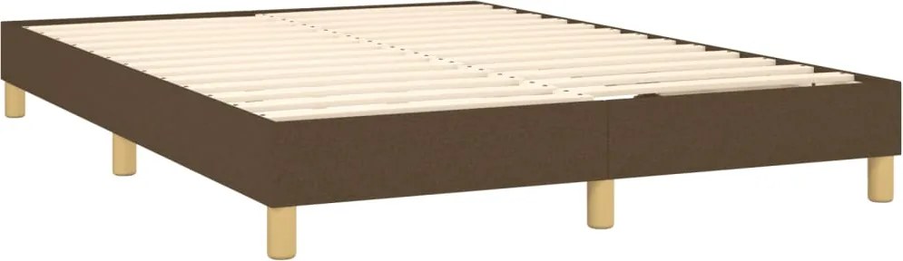 Box spring postel s matrací a LED tmavě hnědá 140x200 cm textil 3133720
