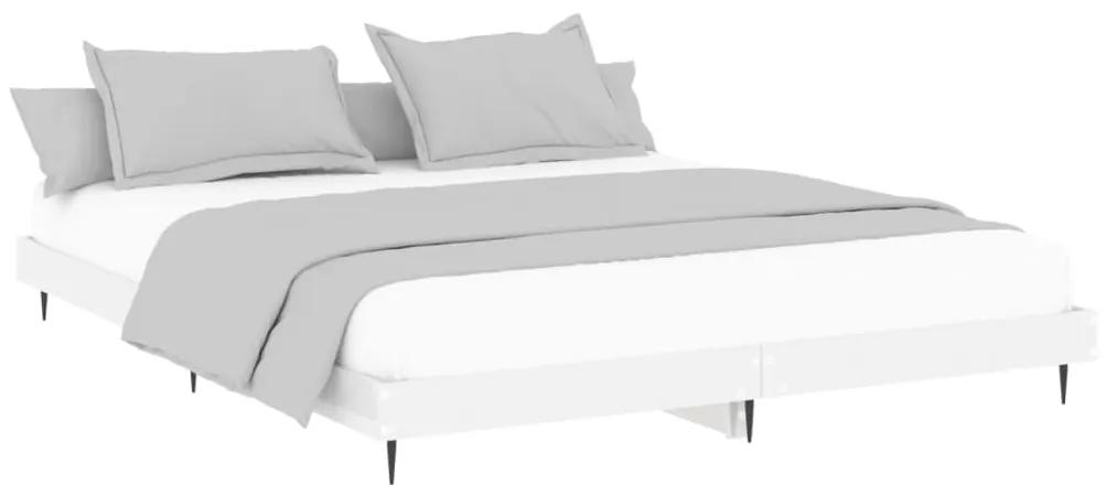 Rám postele bílý s vysokým leskem 180 x 200 cm kompozitní dřevo,  832223