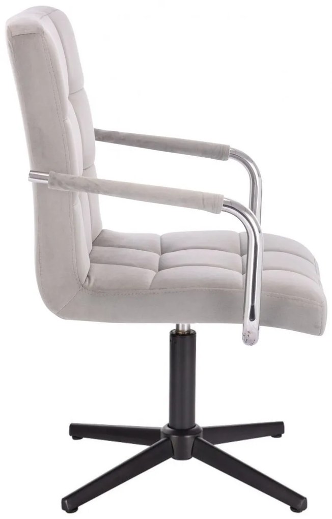 LuxuryForm DESIGN Otočná židle VERONA VELUR na černém kříži - světle šedá