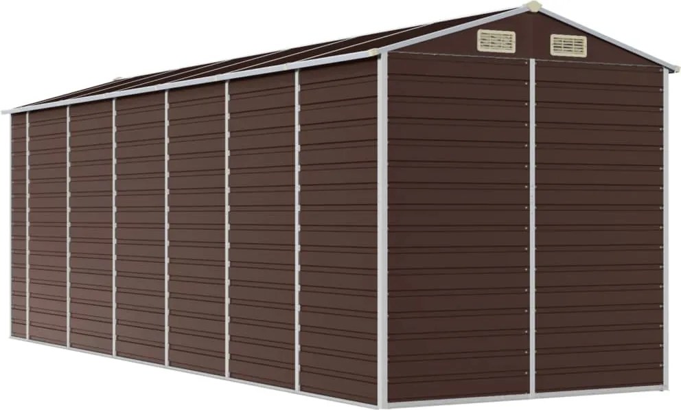 Zahradní domek hnědý 191 x 555 x 198 cm pozinkovaná ocel 3188269