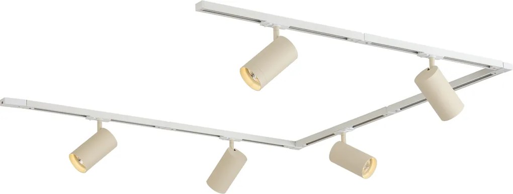 Moderní kolejnicový systém s 5 bodovými světly bílý s béžovou 1-fázový GU10 70mm - Iconic Jeana Luxe