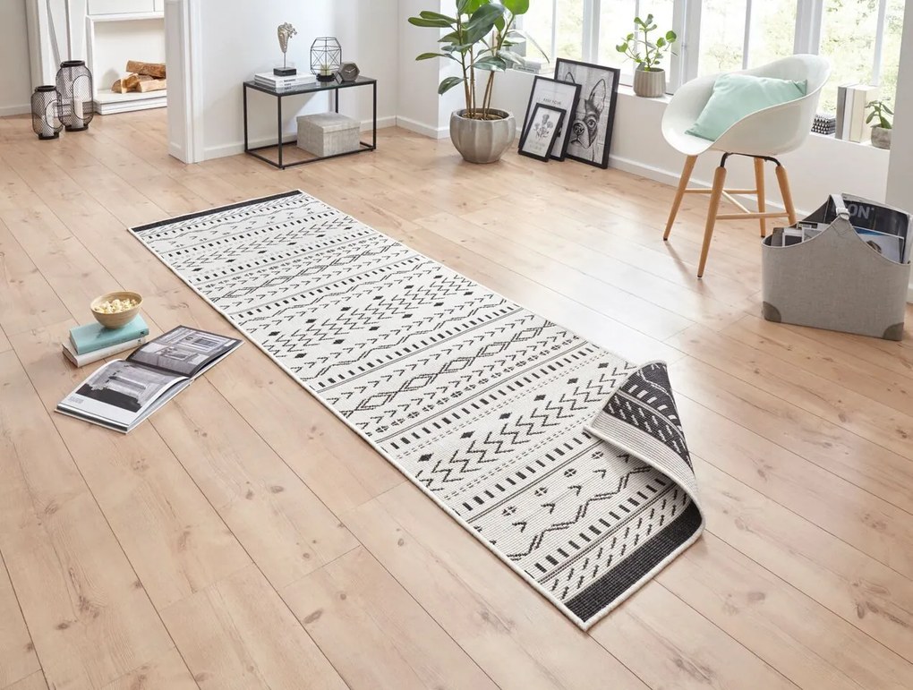 NORTHRUGS - Hanse Home koberce Kusový koberec Twin Supreme 103438 Kuba black creme – na ven i na doma - 160x230 cm