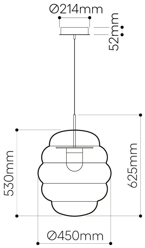 Bomma Blimp skleněné závěsné svítidlo Barva: Jantarová, Velikost: Malé, Ø 300 mm