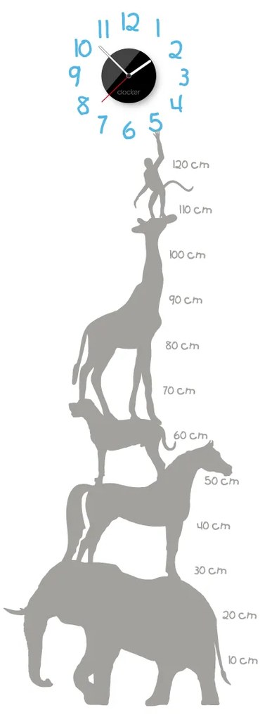 Clocker Nalepovací hodiny Animal chart Barva ciferníku: Černá