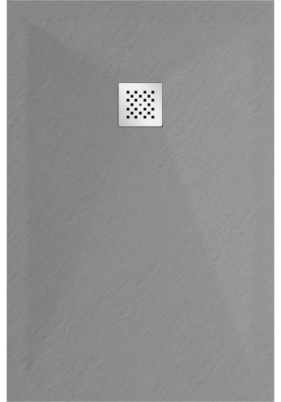 Mexen Stone+ kompozitní čtvercová sprchová vana 90 x 80 cm, Šedá-Beton - 44618090