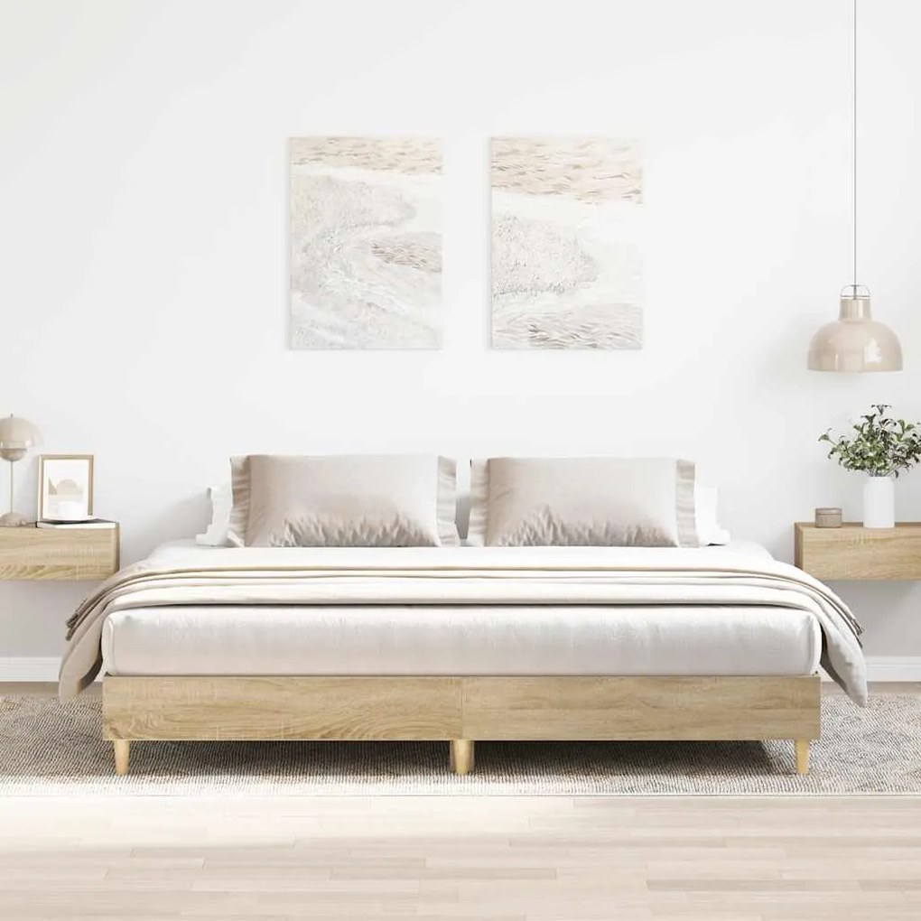 Rám postele bez matrace dub sonoma 180x200cm kompozitní dřevo 3329023