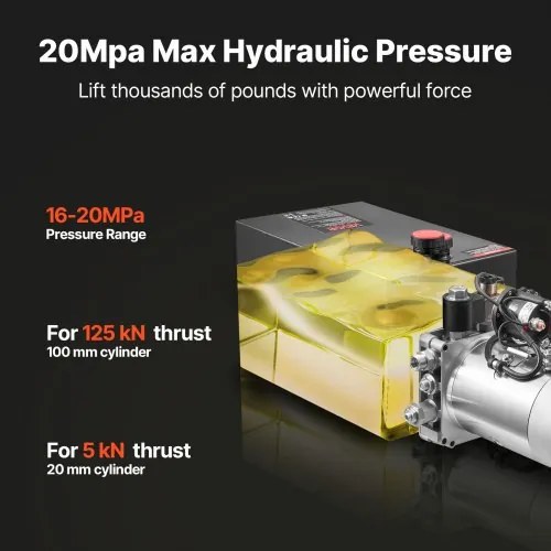 Hydraulický agregát 15 l, Maximální přetlak 22 MPa a průtok 3,4 l/min VEVOR