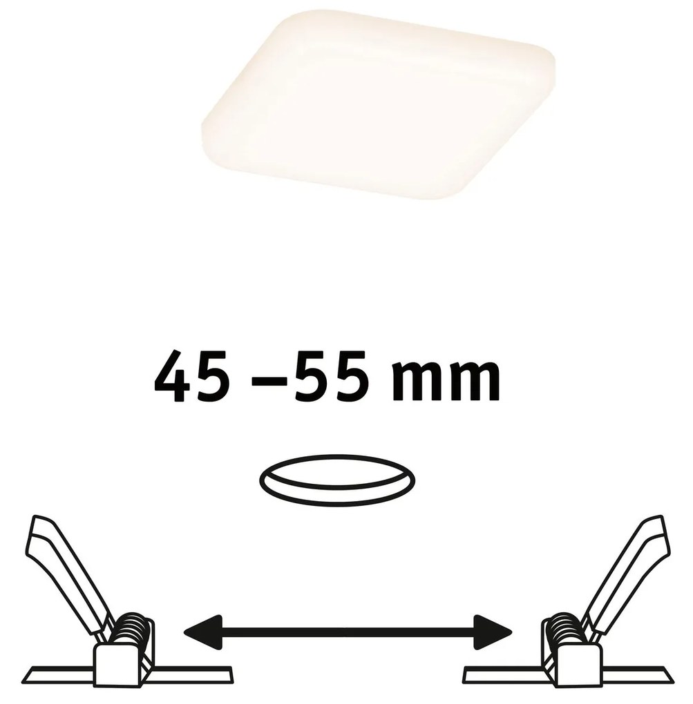 Paulmann 92393 Veluna VariFit, hranaté zápustné svítidlo, 4,5W LED 3000K, 7,5x7,5cm, IP44