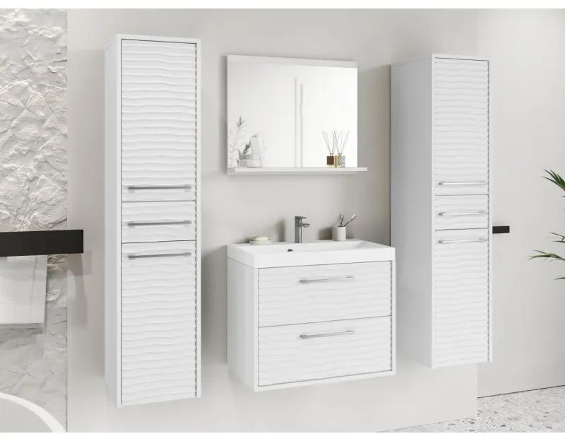 Koupelnový nábytek Tomeq III, Barva: biela / biela fala, Sifon k umyvadlu: ne, Baterie: Economico BYU 020M