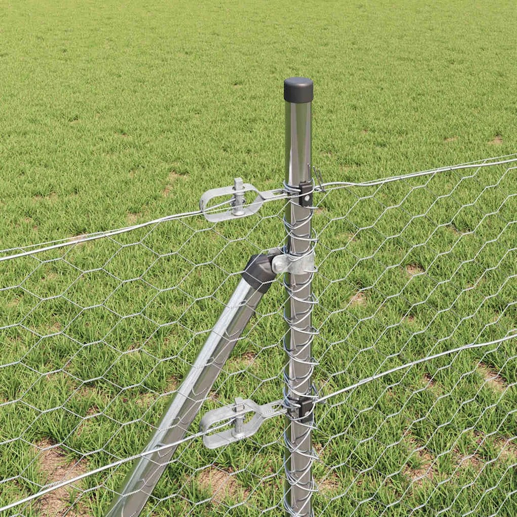 Hexagonální kotvení plotu 25 x 0,6 m Pozinkovaná ocel Stříbrná 3352948