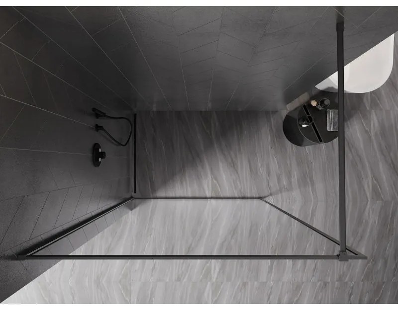Mexen, Mexen Kioto-F sprchová stěna s rámem 70 x 202 cm, průhledná 8 mm, pistolový kov - 800-070-104-95-00