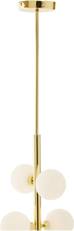 Bílé/ve zlaté barvě kovové závěsné svítidlo se skleněným stínidlem ø 27 cm Trieste – Premier Housewares