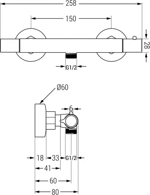 Mexen Tord sprchový set s dešťovou sprchou a Slim termostatickou sprchovou baterií, chromová, 77105200-00