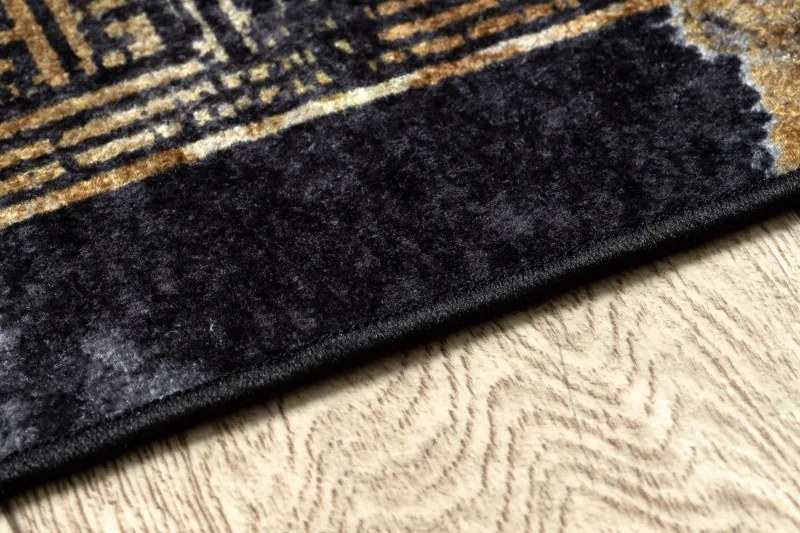 Dywany Łuszczów, Kusový koberec Miro 51278.809 Marble black / gold, 120x170, černá, chodba / předsíň