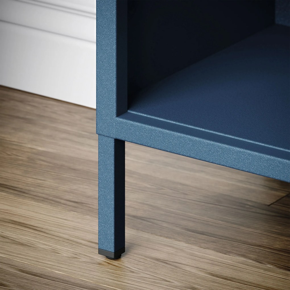 Regál plytký otevřený na knihy na nožičkách námořnická modrá, 500x1800x350 mm: MARIO Modern