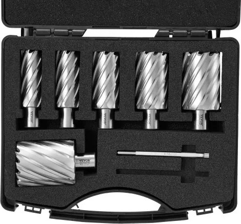 Sada prstencových fréz, 6 ks vrtáků Weldon Shank Mag, 5,1 cm hloubka řezu, 2,5–5,1 cm