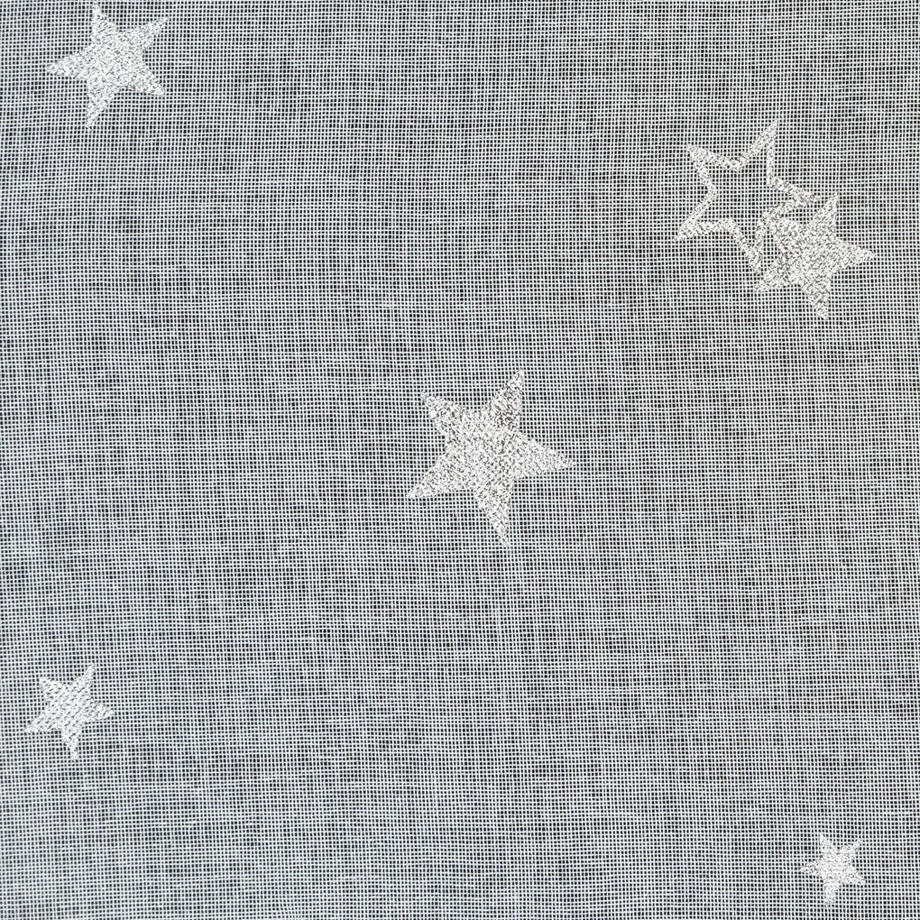 VÁNOČNÍ ZÁCLONA NA KROUŽCÍCH STAR 140X250 CM VZOROVANÁ