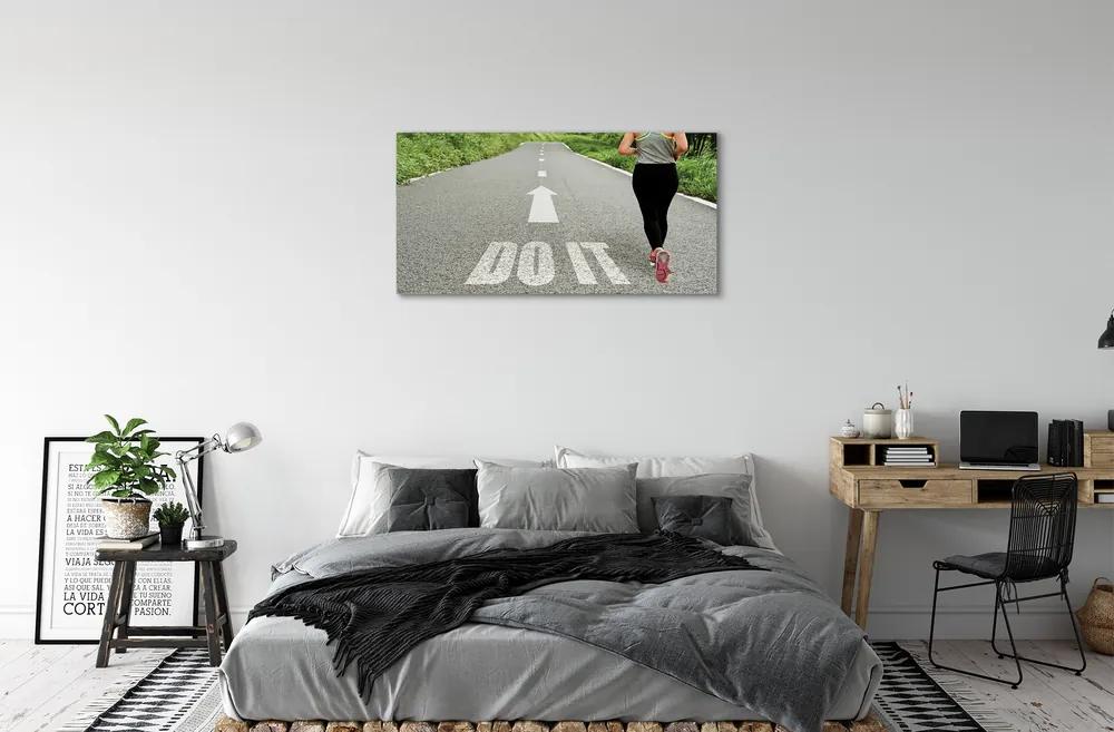 Obrazy na plátně Žena road kurz 120x60 cm