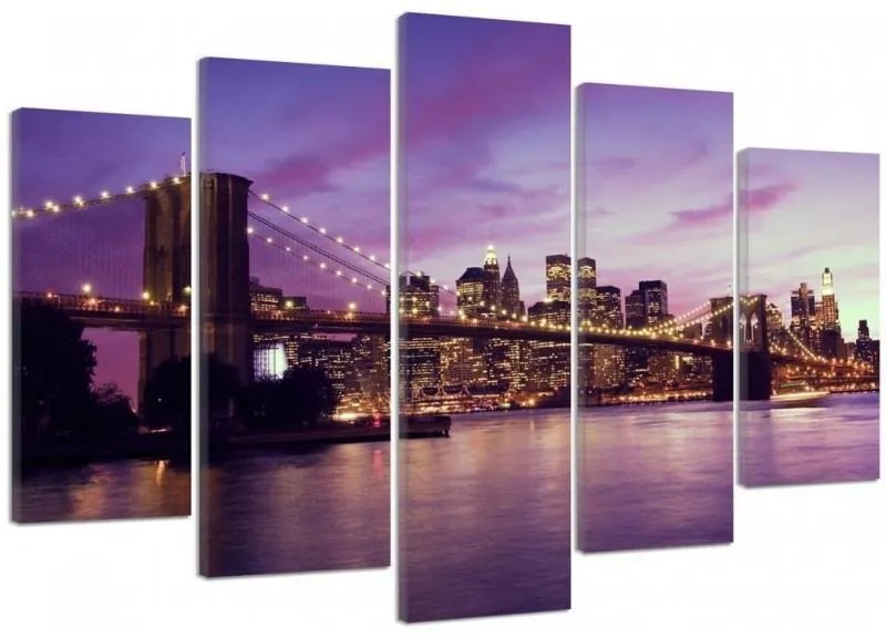CARO Obraz na plátně - Type A Pentaposition - Manhattan At Sunset 150x100 cm