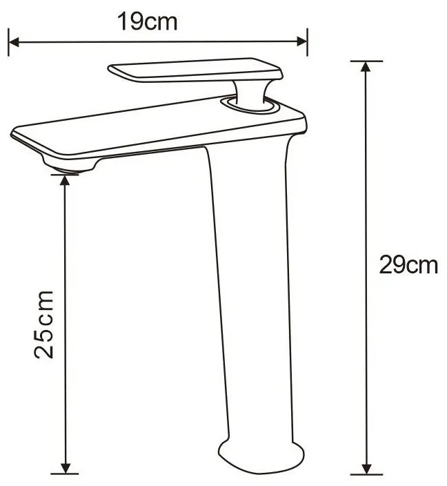 Mexen Purus vysoká umyvadlová baterie, Černá/Zlatorůžová - 745810-76