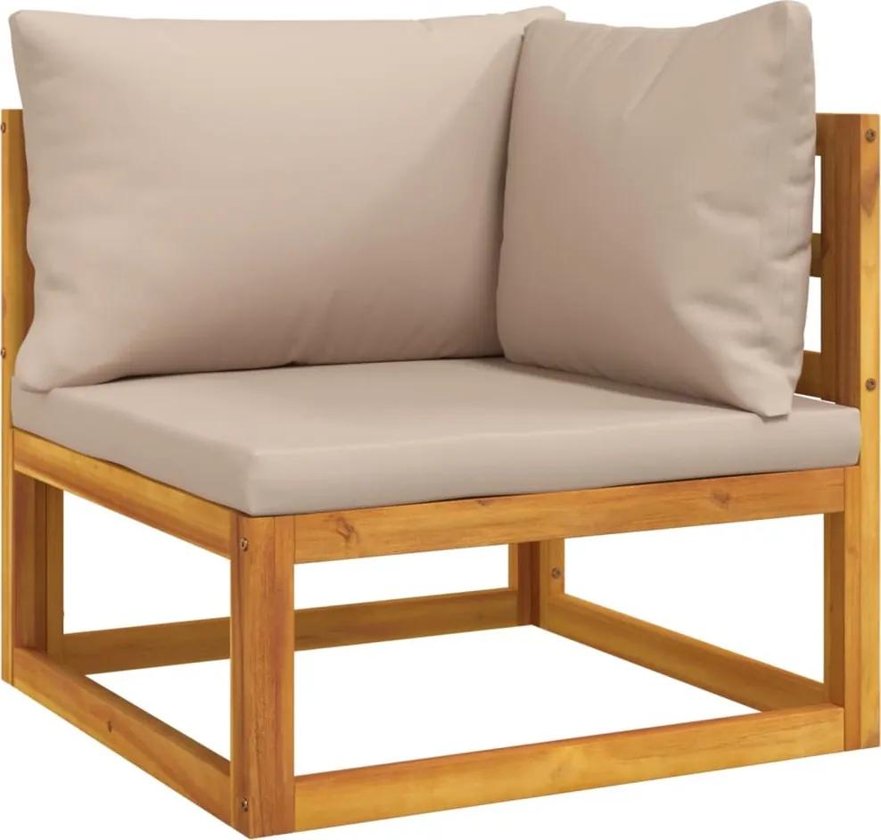 vidaXL 6dílná zahradní sedací souprava podušky masivní dřevo [3155257] Barva polštáře: Světle šedá