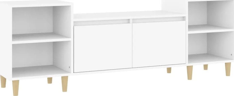 vidaXL TV skříňka 160x35x55 cm kompozitní dřevo [821188] Barva: bílá s vysokým leskem