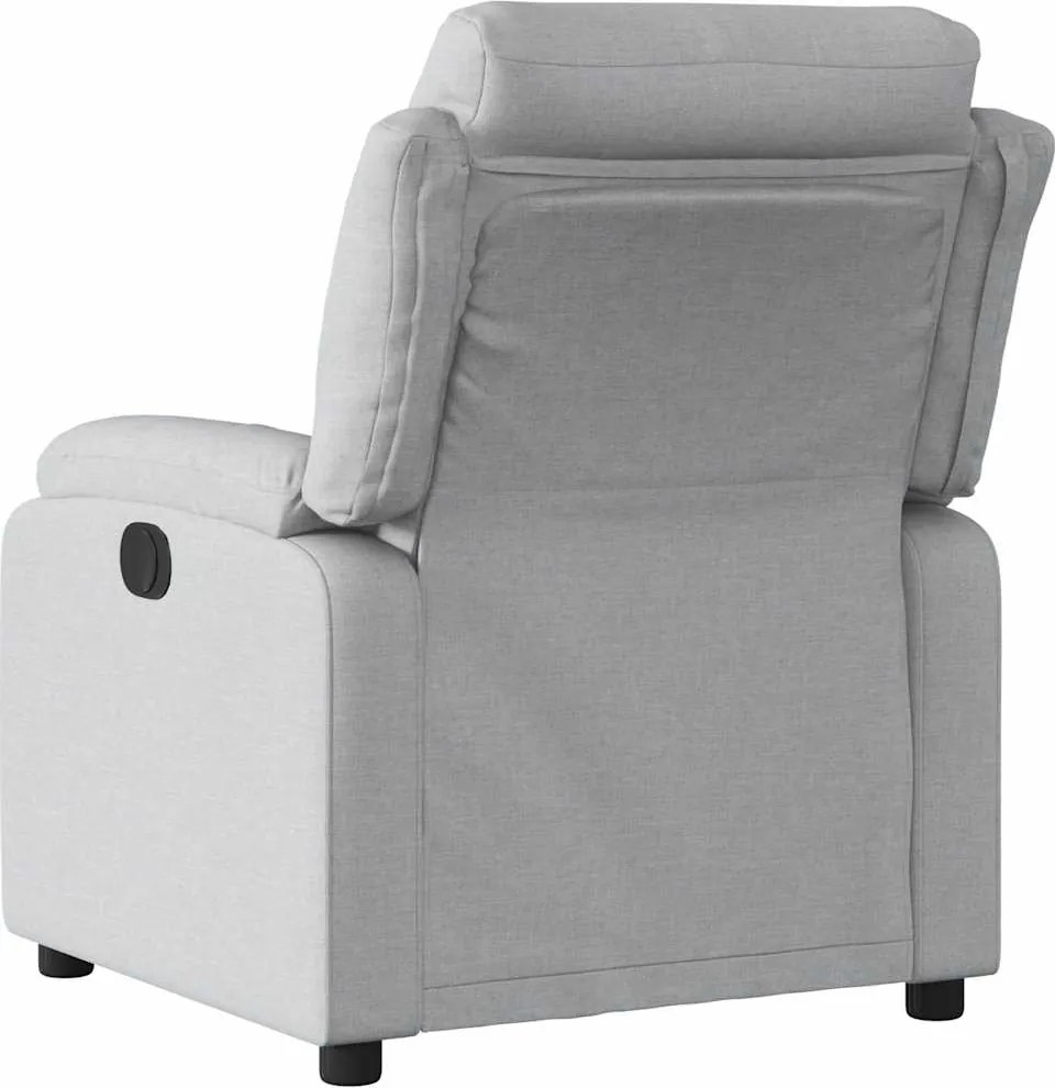 Elektrické polohovací křeslo světle šedé textil 3204956