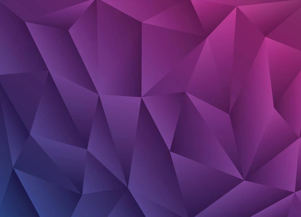 Malvis Tapeta 3D fialové trojúhelníky Vel. (šířka x výška): 504 x 310 cm