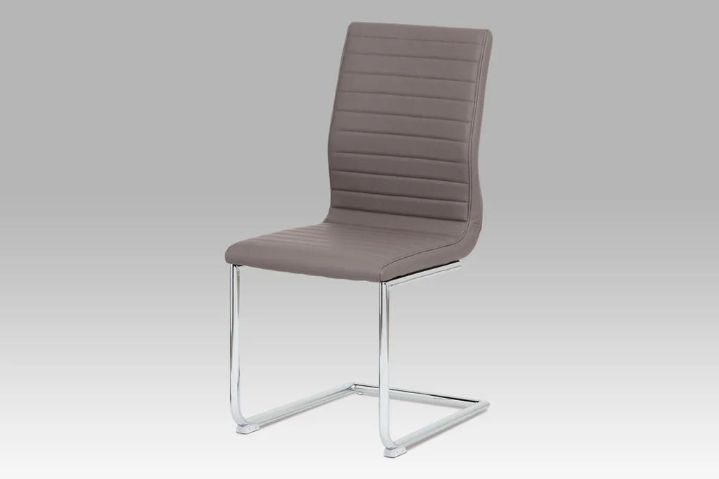 Jídelní židle chrom a ekokůže coffee HC-348 COF1