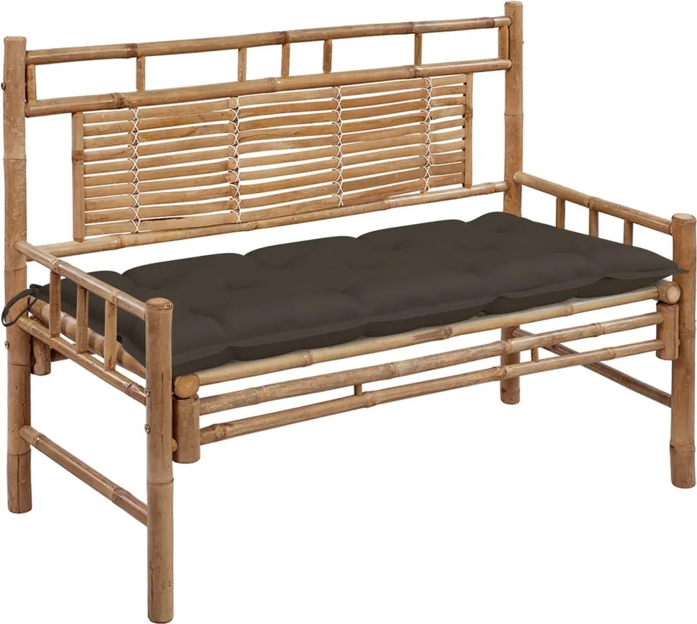 Zahradní lavice s poduškou 120 cm bambus 3063899