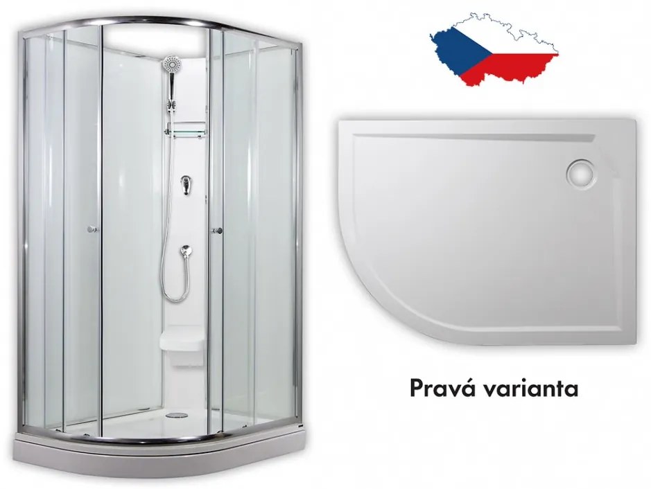 ARTTEC SIRIUS 120 x 90 cm - Sprchový box model 2 chinchilla sklo pravá vanička PAN04554