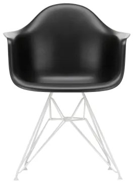 Eames Plastic Armchair DAR bíle lakovaná černá černé na tvrdou podlahu Vitra