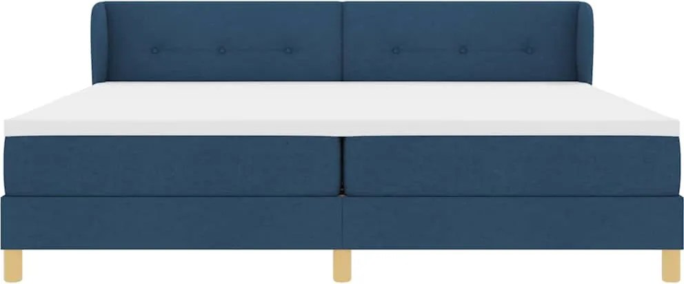 Postel s boxspringem s čelo Modrá 200 x 200 cm textil 3340240