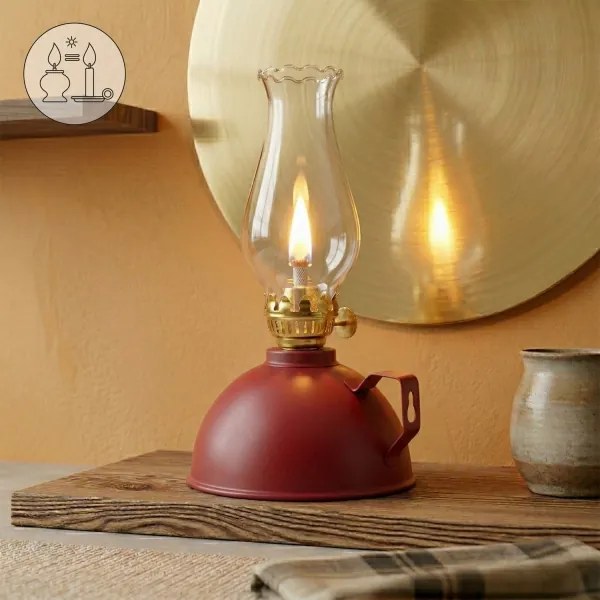 BRILAGI - Petrolejová lampa MERLIN červená