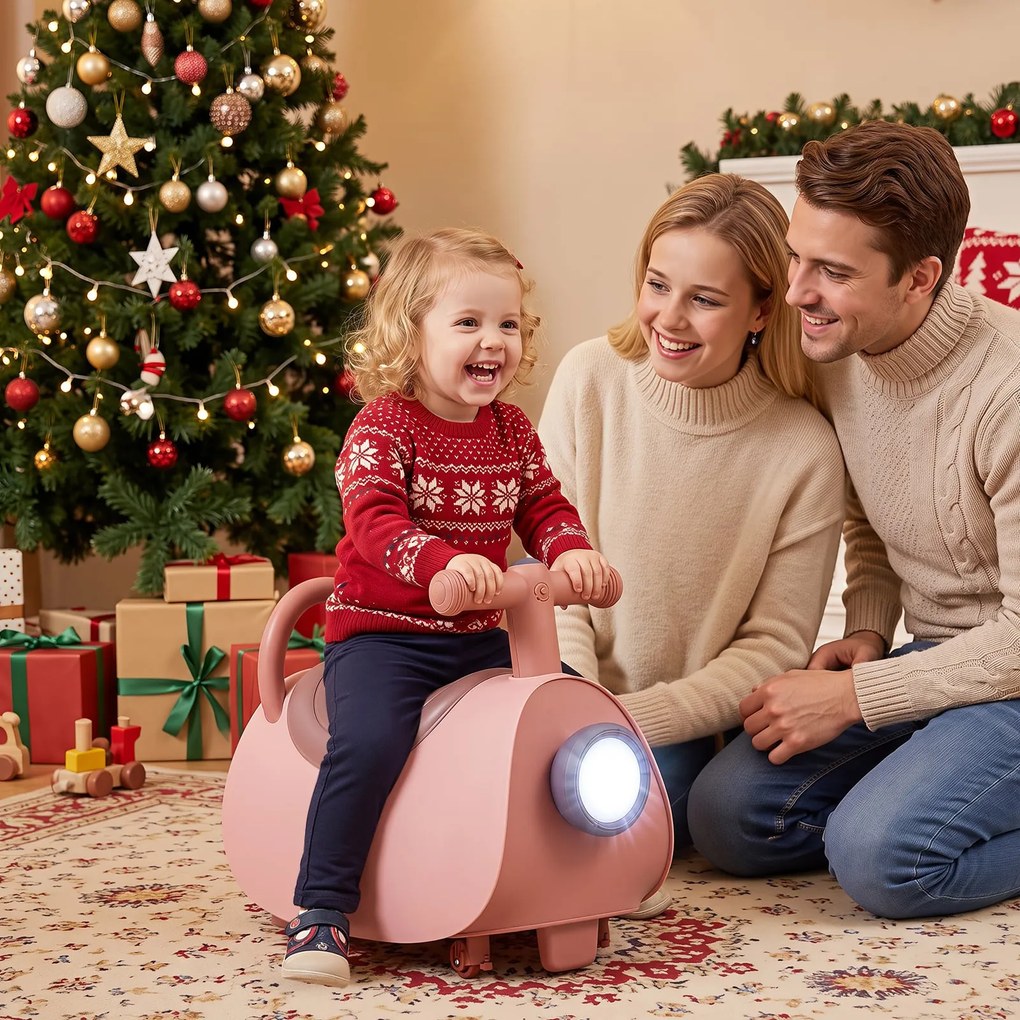 Costway Dětské pojízdné autíčko s hudbou a LED světly pojízdné