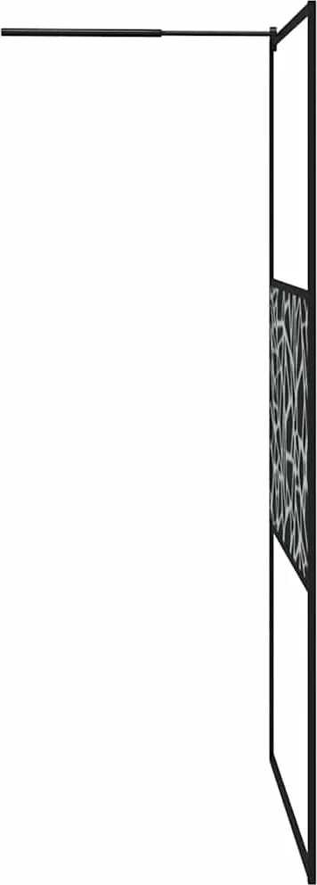 Zástěna do průchozí sprchy 115x195cm ESG / kamenný design černá 151883