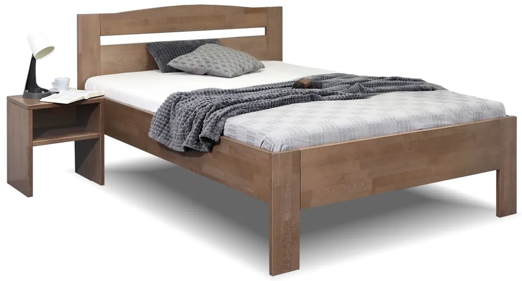 Zvýšená jednolůžková postel ANTONIO, 120x200, masiv buk