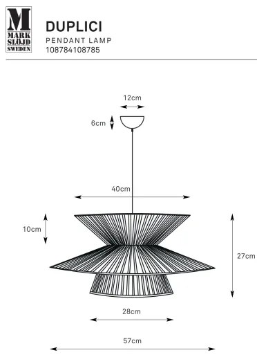 Markslöjd 108785 - Lustr na lanku DUPLICI 1xE27/40W/230V béžová/bambus