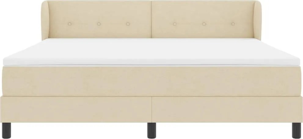 Postel s boxspringem s čelo Krémová 180 x 200 cm textil 3340043